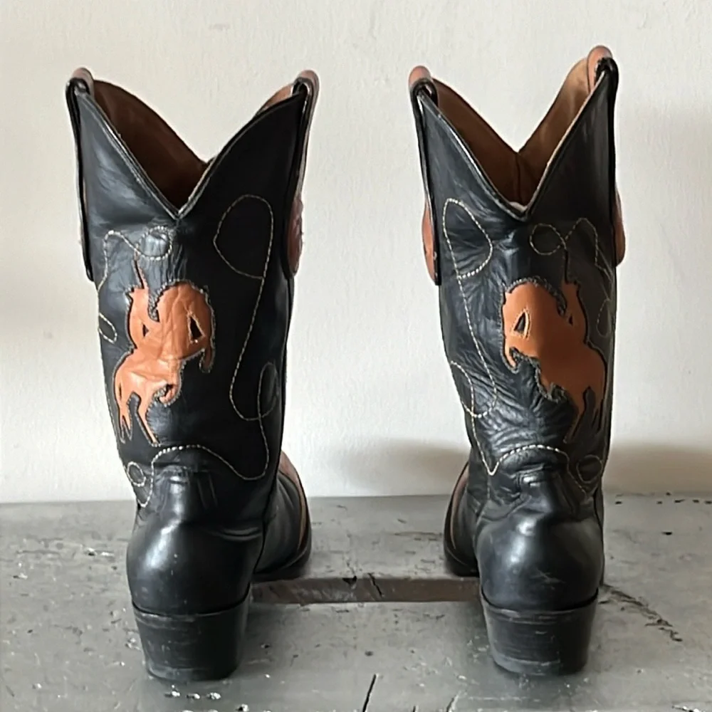 Vintage | Shoes | Vintage Cowboy Boots Bucking Bronco Boots | Poshmark